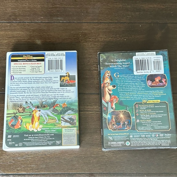 Disney | Media | Disney Set Of 2 Dvds The Fox And The Hound 981 The Fox ...